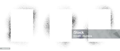 스프레이 스텐실 효과가 있는 직사각형 프레임 세트입니다 그런지 점선 사각형 테두리 컬렉션 희미한 노이즈 텍스처 모양 번들 텍스트