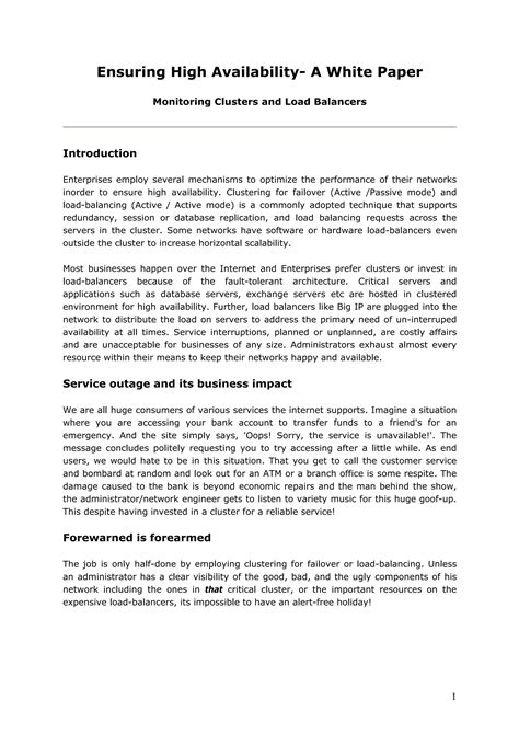 Monitoring Clusters And Load Balancers Pdf