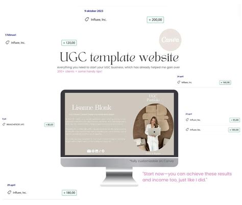 Custom Ugc Portfolio High Earning Ugc Portfolio Canva Pro Ugc