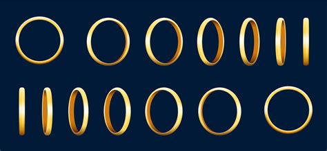 3d Golden Ring Rotate Animation Game Sprite Sheet 16143089 Vector Art