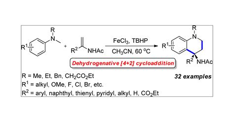 Iron Catalyzed Dehydrogenative [4 2] Cycloaddition Of Tertiary Anilines And Enamides For The