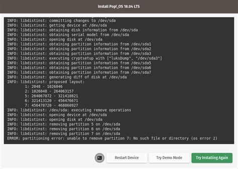 Unable To Install Pop Os Error Partitioning Error Unable To Remove