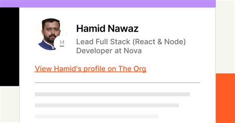 hamid nawaz lead full stack react and node developer at nova the org