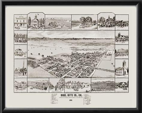 Biggs Ca 1895 Restored Map Vintage City Maps