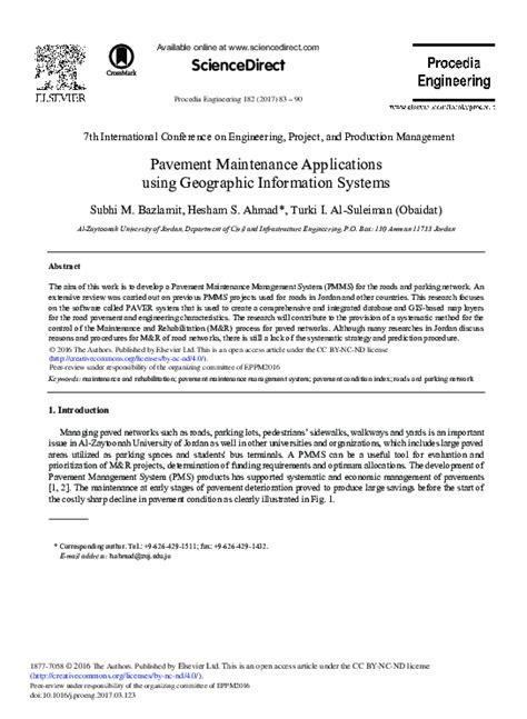 Pdf Pavement Maintenance Applications Using Geographic Information Systems