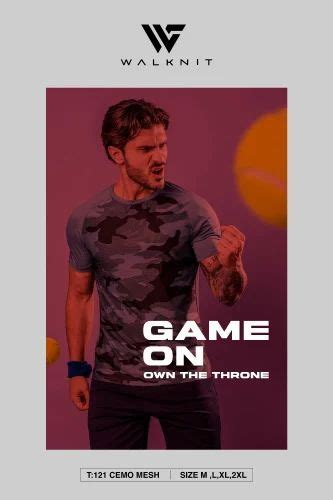 Round Polyester T 121 Cemo Mesh Tshirt Size Large Printed At ₹ 225