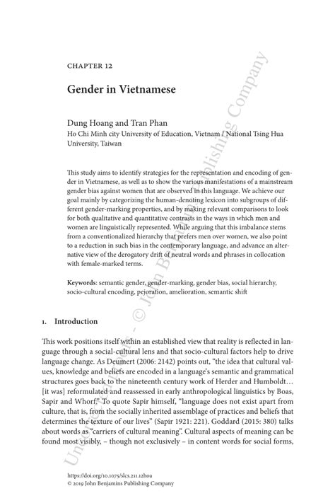 PDF Gender In Vietnamese