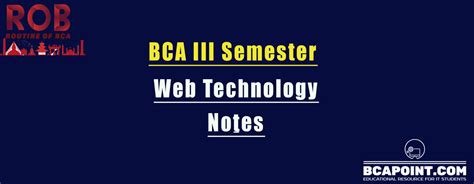 BCA THIRD SEMESTER NOTES BCA NOTES BCAPOINT