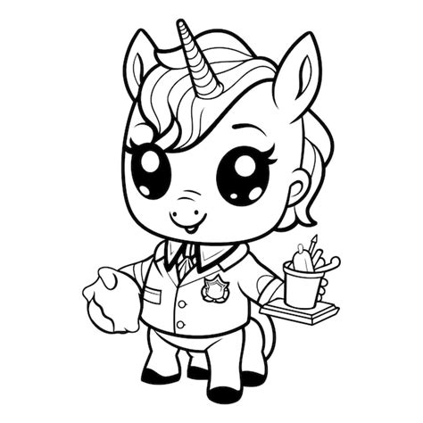 컬러링 책용 귀여운 유니콘 판타지 캐릭터의 흑백 만화 일러스트레이션 프리미엄 벡터 컬러링 책용 귀여운 유니콘 판타지 캐릭터의 흑백 만화 일러스트레이션 프리미엄 벡터