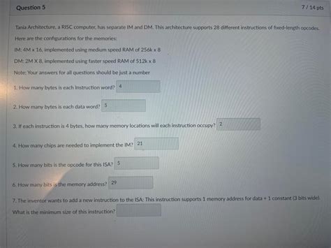 Solved Tania Architecture A RISC Computer Has Separate IM Chegg