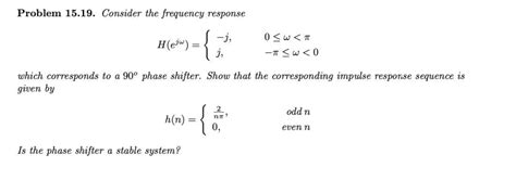 Solved Problem Consider The Frequency Response J Chegg