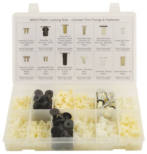 Assorted Plastic Locking Nuts 350 Pieces Multilakk