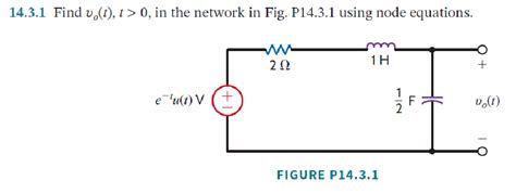 solved 14 3 1 find v0 t t 0 in the network in fig p14 3 1