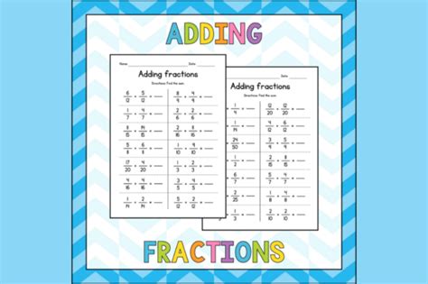 Adding Fractions With Like Denominators Graphic By Atlasart Creative Fabrica