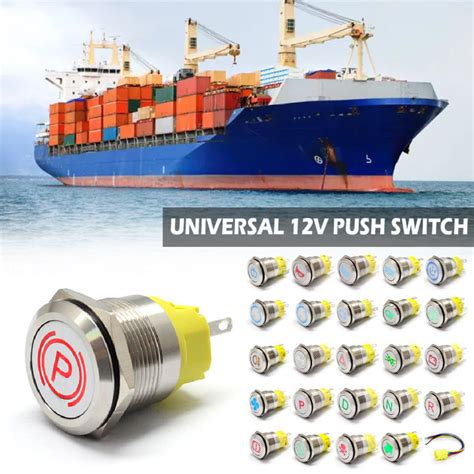 Your Good Helper 22mm Metal Push Button Switch Dashboard Custom Symbol For Universal Motors