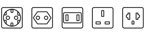 Premium Vector Electrical Socket Types Vector Icon Set Isolated On White Background