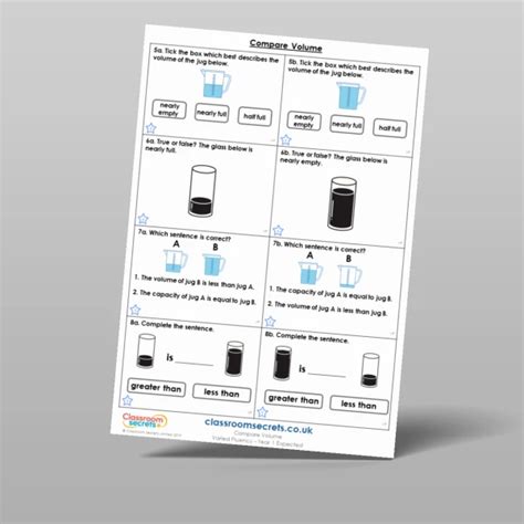 Year 1 Compare Volume Varied Fluency Resource Classroom Secrets