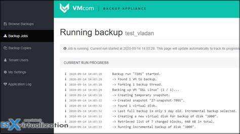 Vmcom Backup For Vmware Vsphere The Easiest Product To Use Esx Virtualization