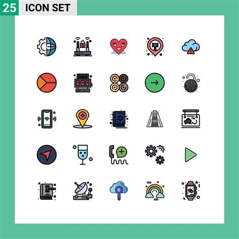 25 Universal Filled Line Flat Color Signs Symbols Of Map Pin Map Protection Location Face