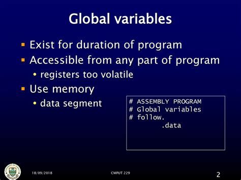 In This Lecture Global Variables Local Variables System Stack Ppt