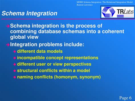 Ppt Mdbs Schema Integration The Relational Integration Model