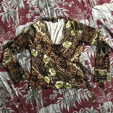 Whimsigoth 90s Vintage Top Patterned See Through Depop