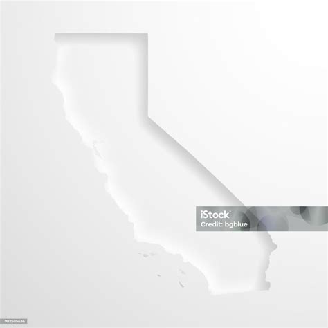 캘리포니아 지도 빈 배경에 양각된 종이 효과 캘리포니아에 대한 스톡 벡터 아트 및 기타 이미지 캘리포니아 3차원 형태