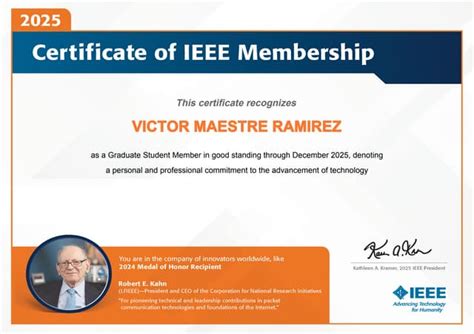2025 Certificate Of Ieee Membership Institute Of Electrical And Electronics Engineers Pdf