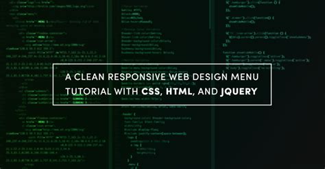 A Clean Responsive Web Design Menu Tutorial With Css Html And Jquery