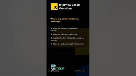 🤔 what is a generator function in javascript javascript javascriptinterview