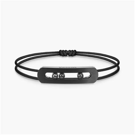 Black Titanium Diamond Cord Bracelet Move Titanium Messika 10830 Tb