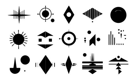 Abstract Geometric Shapes Set Vector Illustration In Flat Style For