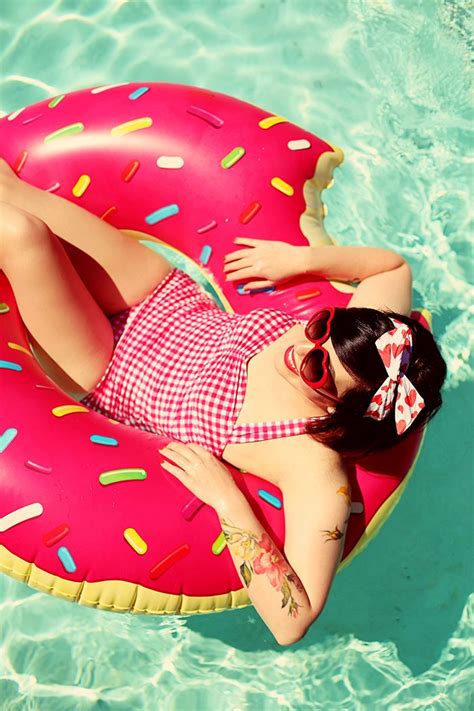 Pool Party Donut Floats And Retro Swimsuits Keiko Lynn Retro