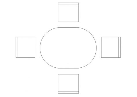 Drawing Of Ellipse Shape Table Furniture Block Autocad File