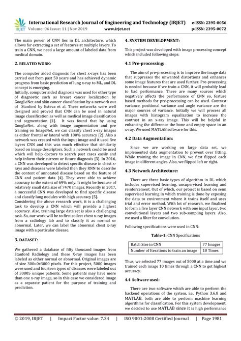 Irjet Chest Abnormality Detection From X Ray Using Deep Learning Pdf
