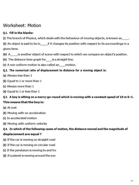Motion Class 9 Download Free Pdf Speed Velocity