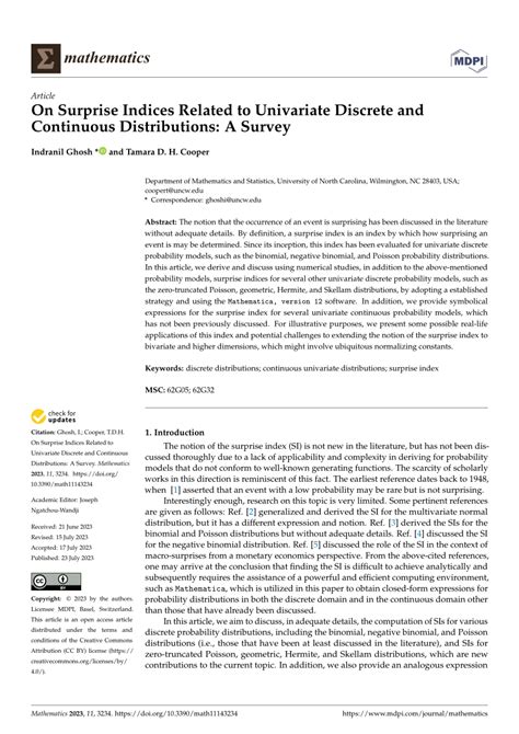 Pdf Mathematics On Surprise Indices Related To Univariate Discrete