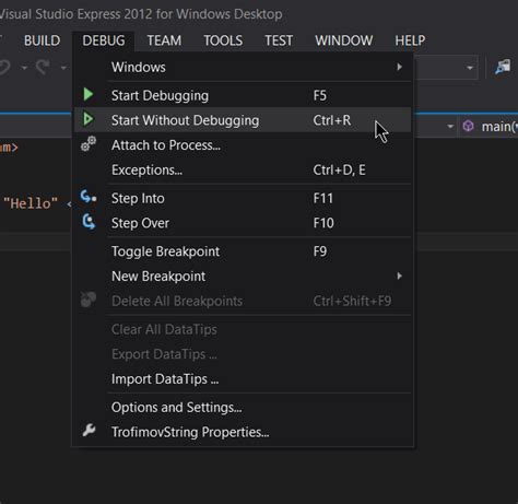 Start Without Debugging Shortcut Does Not Work In Visual Studio Stack