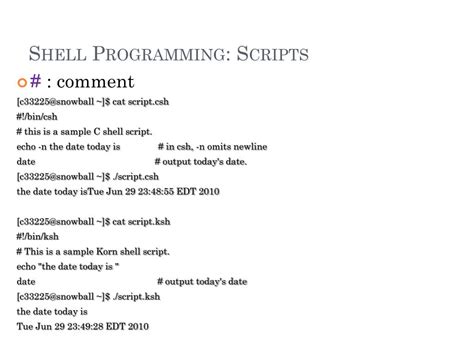 Ppt Chapter 4 The Unix Shells Bourne Shell Korn Shell C Shell
