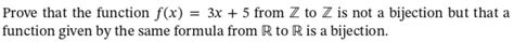 Prove That The Function Fx3x5 From Z To Z Is Not