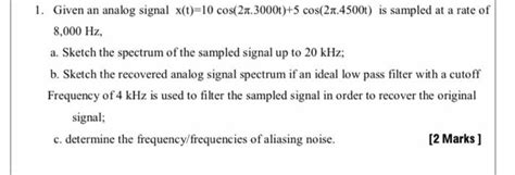 Solved Given An Analog Signal Chegg