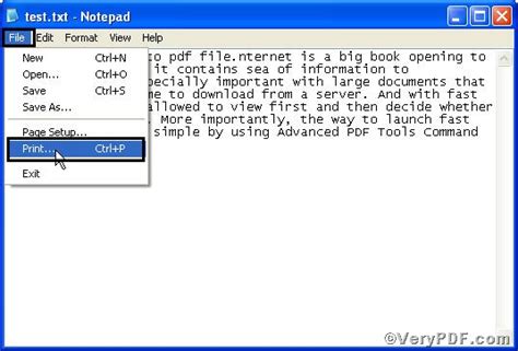 How To Print Txt To Ps Verypdf Knowledge Base