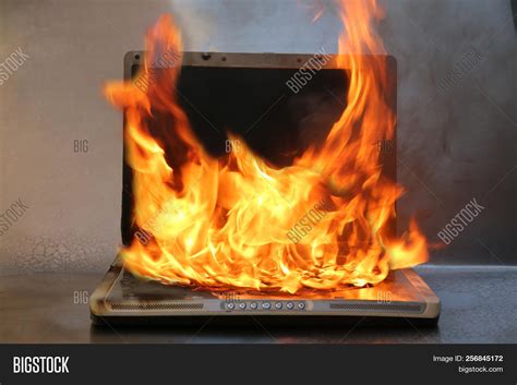 Computer On Fire Image Photo Free Trial Bigstock