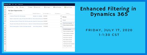 July 2020 Webinar Enhanced Filtering In Dynamics 365 Crm Software Blog Dynamics 365