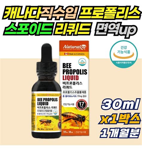 입안 항균 리퀴드 비 프로폴리스 스포이드 액상 1개월분 원액 하루 1번 5방울씩 원료 구강항균 면역력 높이는 티몬
