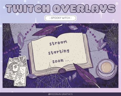 Animated Spooky Witch Overlay Cute Overlayscreens For Twitch Streaming Starting Soon Ending