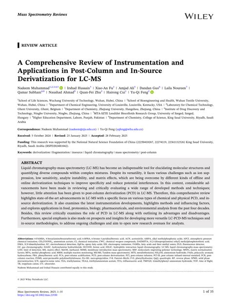 A Comprehensive Review Of Instrumentation And Applications In Post‐column And In‐source