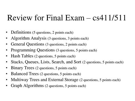 PPT Review For Final Exam Cs PowerPoint Presentation Free