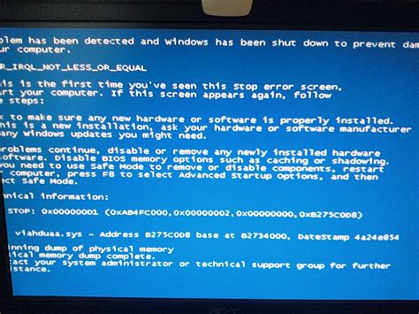 Blue Screen Stop Error Blue Screen Of Death Hardware Components And Peripherals