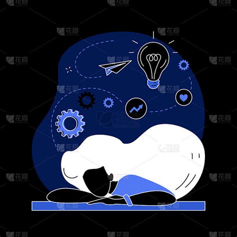 想象抽象概念矢量插图